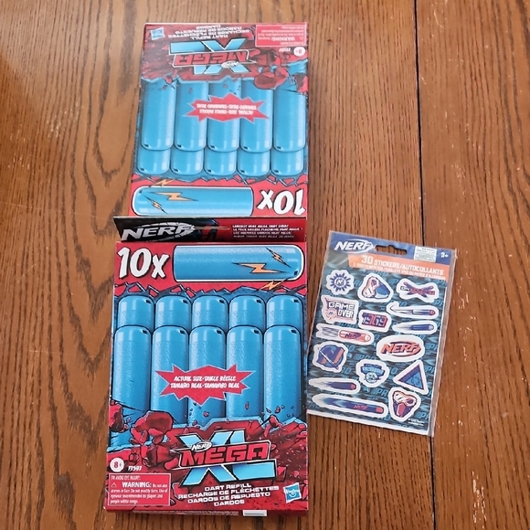 Nerf | Toys | 2 Nerf Mega Xl Dart Refill Packs Blue 2 Total | Poshmark